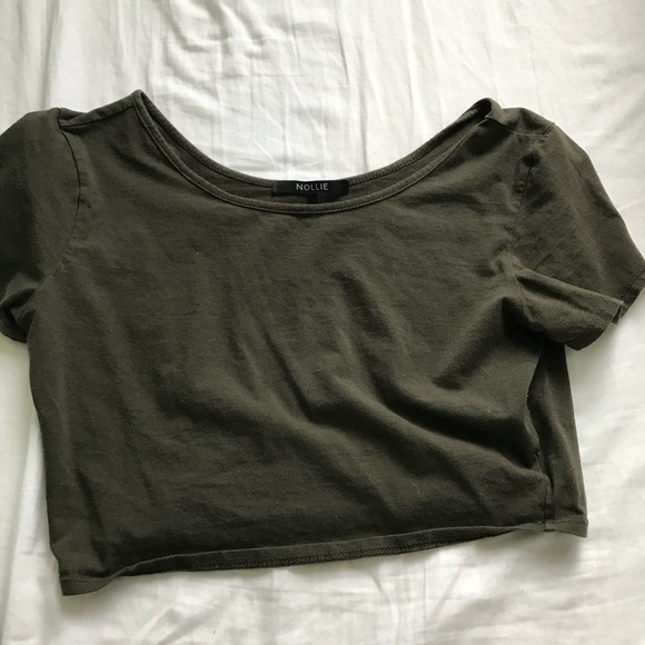 Tops | Army Green Crop Top | Poshmark